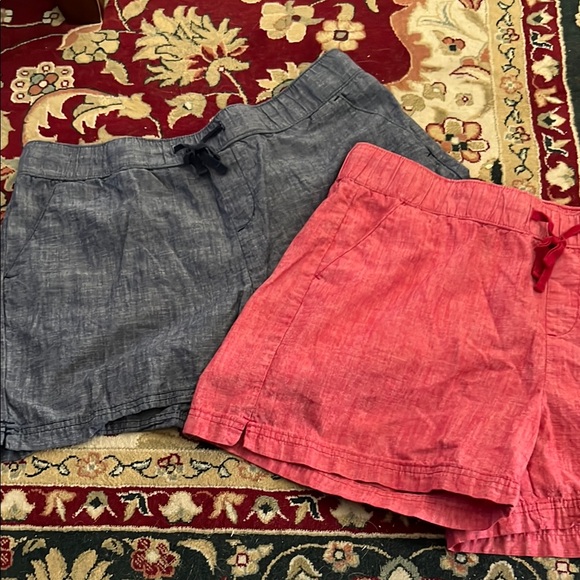 bcg | Shorts | Bcg Womens Linen Shorts Blue And Red | Poshmark